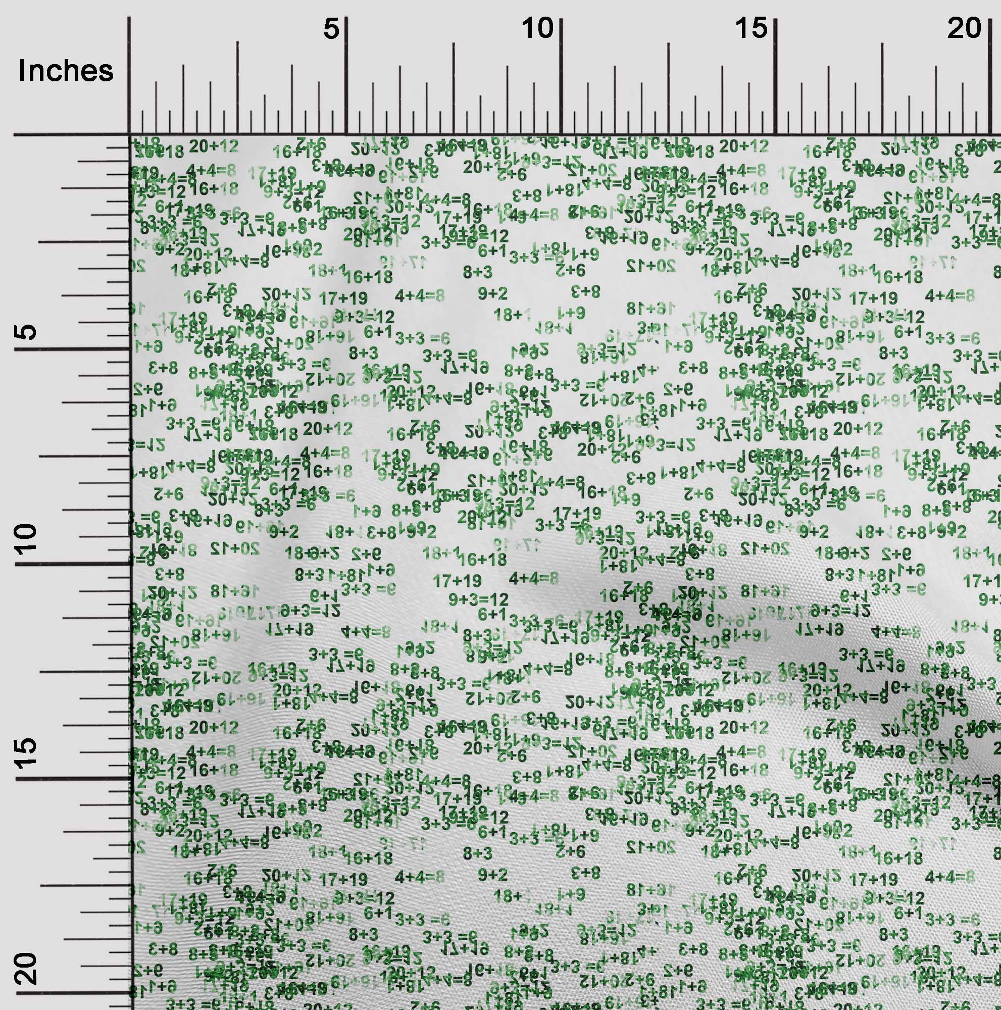 oneOone Cotton Poplin Green Fabric Numbers Geometric Diy Clothing ...