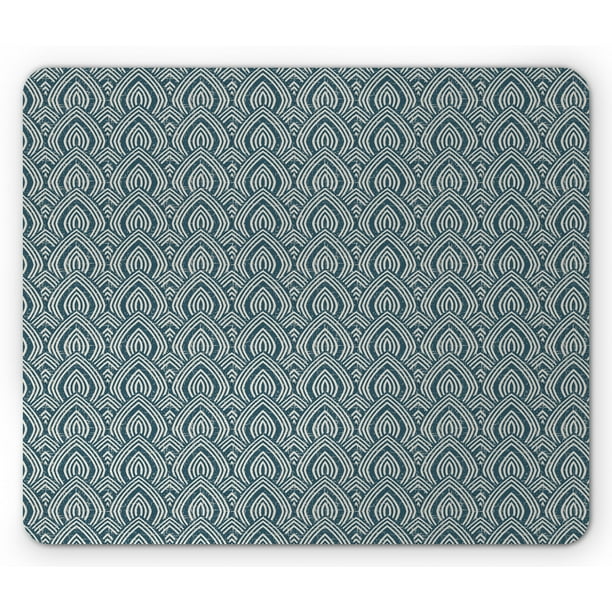 Vintage Mouse Pad, Curved Repeating Lines Scale Pattern Weathered Retro ...