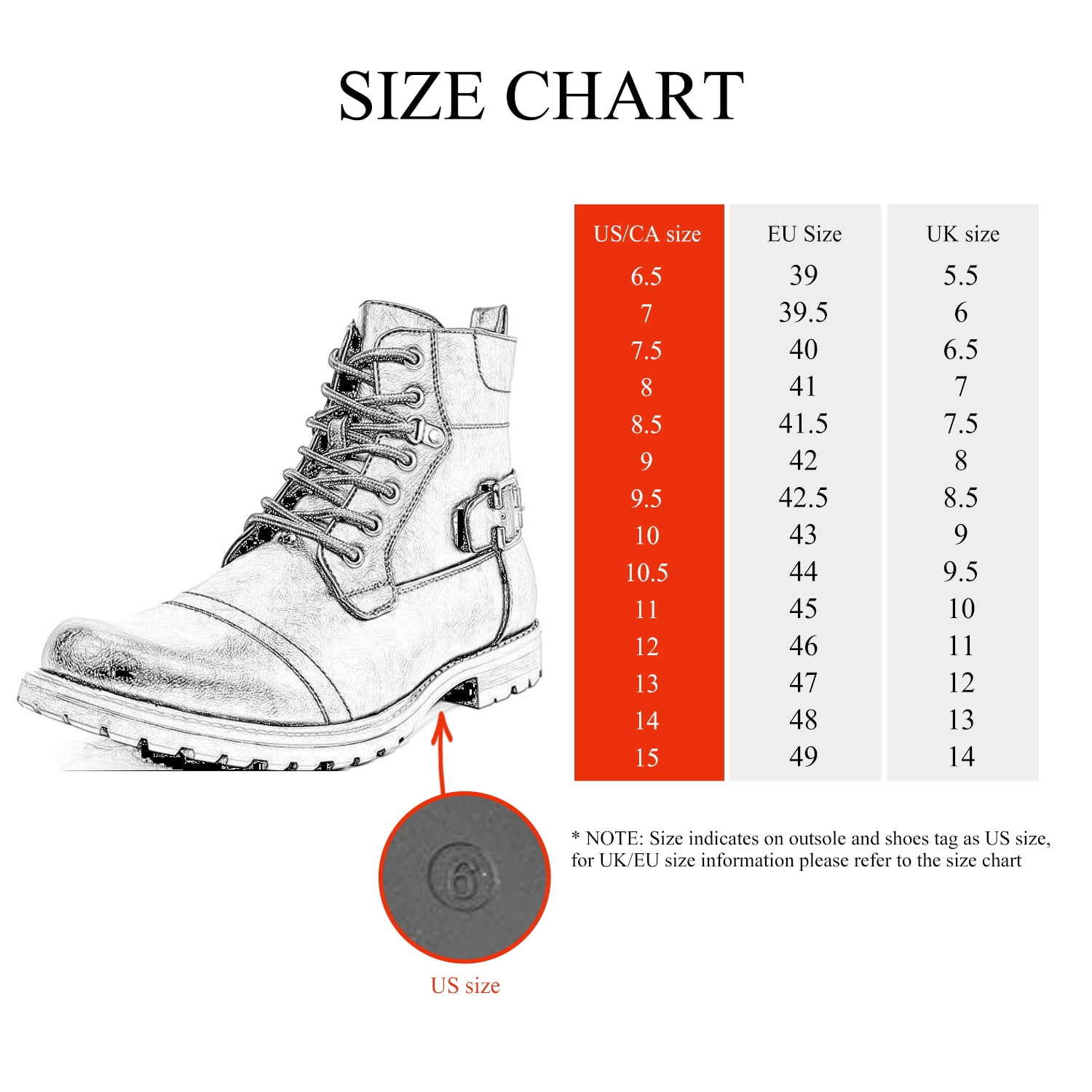 Motorcycle Boot Sizing Chart | Reviewmotors.co