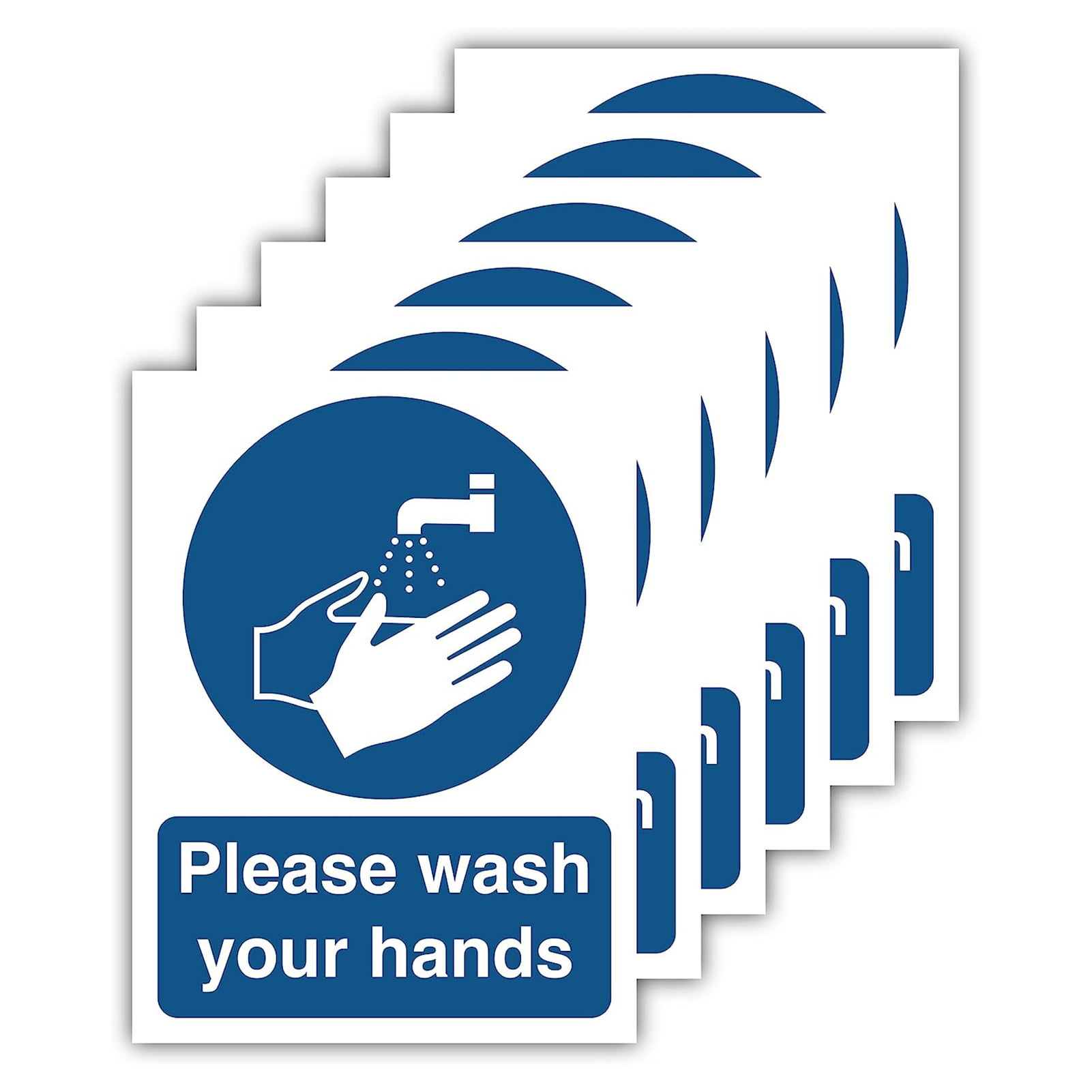 Washranp 6/12Pcs Please Wash Your Hands Sign Stickers,Self-Adhesive ...