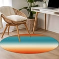 Bohemian Gradient Blue 4FT Round Area Rugs Modern Minimalist Red Orange ...