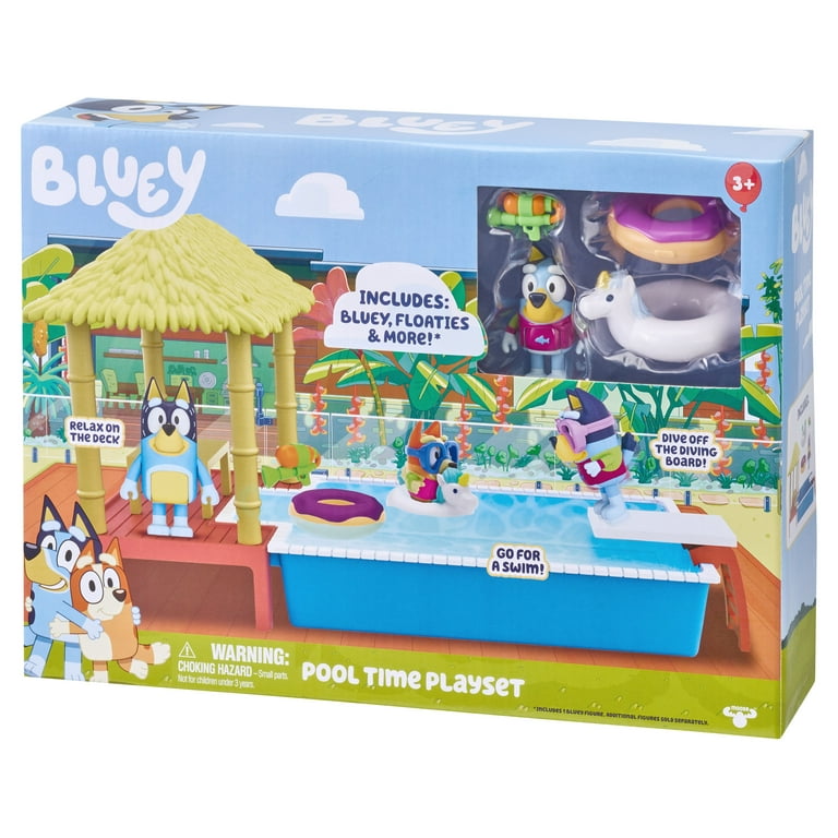 Bluey, Pool Playset And Bluey Figure, Inch Articulated, , 53% OFF