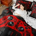 Castle Fairy Red Video Game Bedding Comforter Set,Abstract Gamepads ...