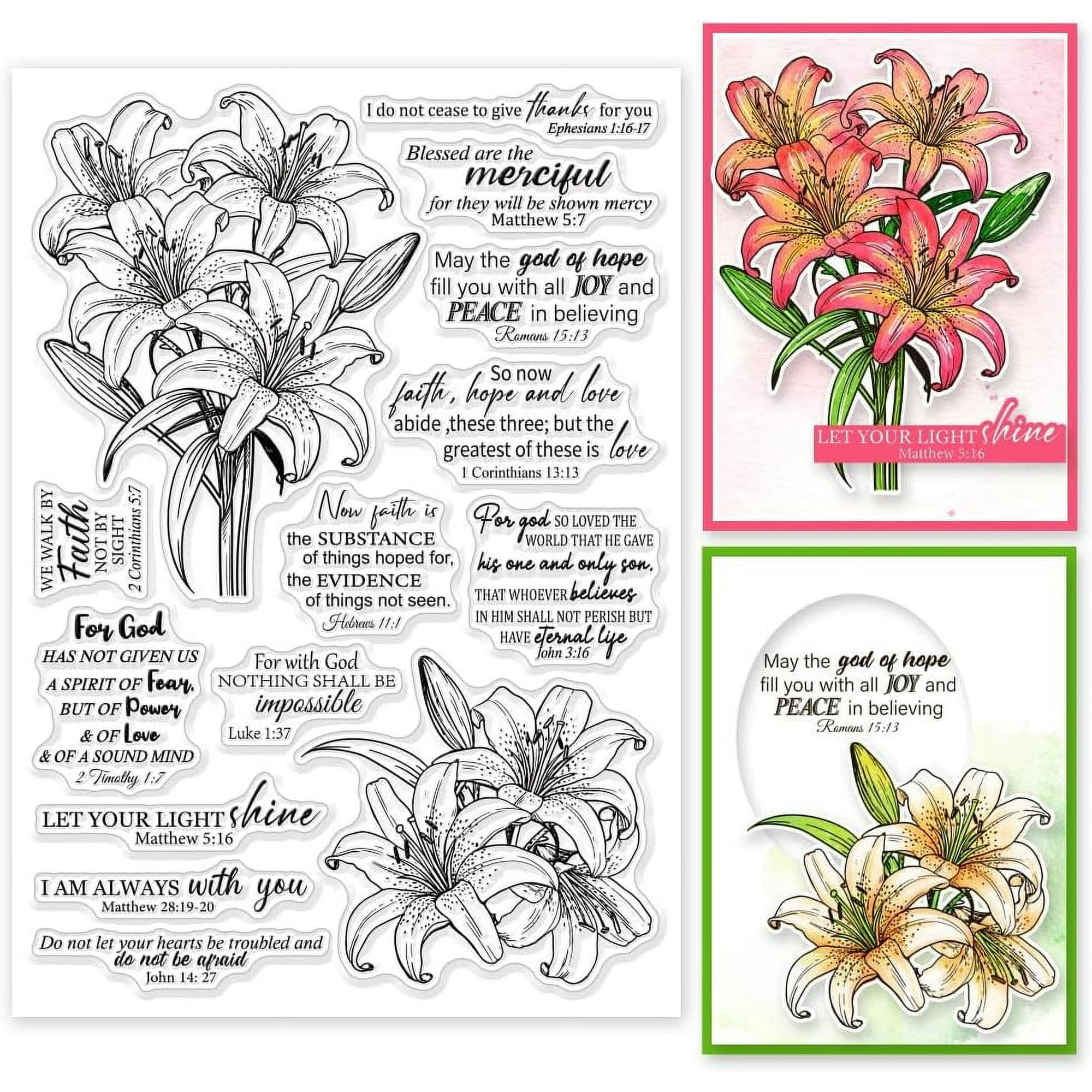Click here for Nobrand Lily Bible Flowers Clear Stamps For Cards... prices