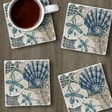Thirstystone "Tide Pool Shells" 4-Pack Tumbled Tile Coasters - Walmart.com