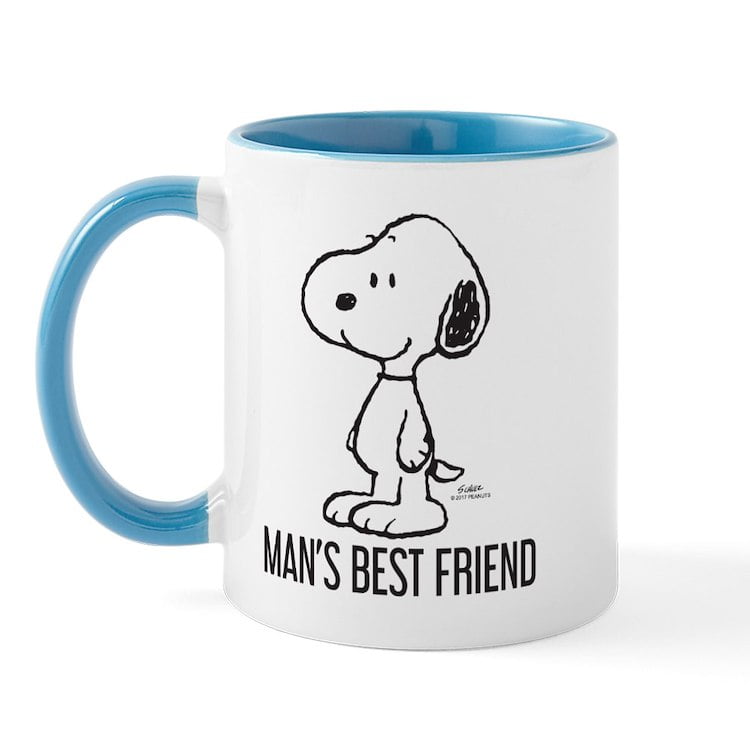 CafePress - Snoopy: Man's Best Friend - 11 oz Ceramic Mug - Novelty ...