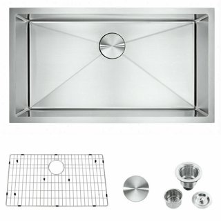 Ruvati Rvh8222 Roma 33-1/2" Undermount Single Basin Stainless Steel ...