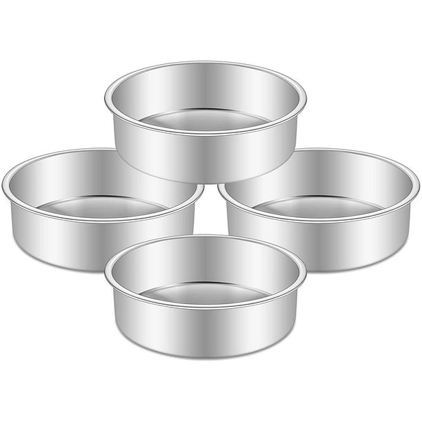 6 Inch Cake Pan Set of 4, CPDD Stainless Steel Cake Pans Round Cake ...