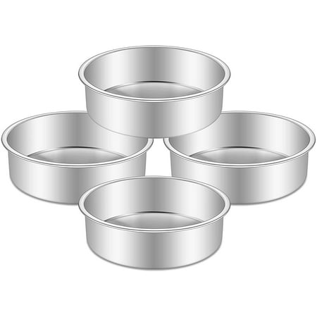 6 Inch Cake Pan Set of 4, CPDD Stainless Steel Cake Pans Round Cake ...