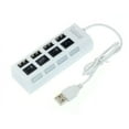 Jrocdr USB 2.0 4 Port Power On/Off LED Hub for PC Laptop Notebook WH - Walmart.com