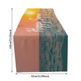 Sueyeuwdi Table Runner Desk Mat Summer Ocean Beach Themed Linen ...