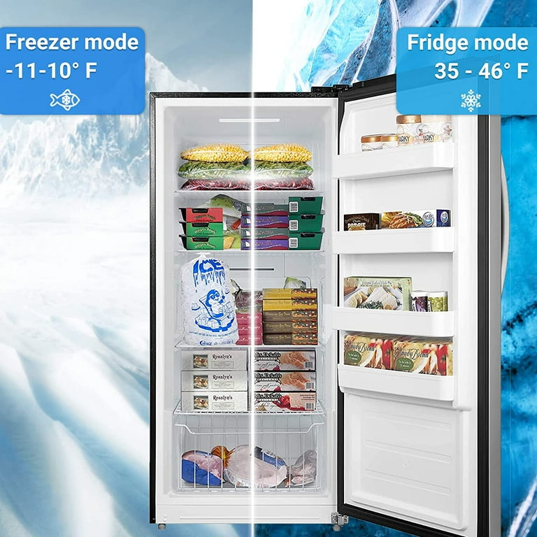 Smad 17 Cu ft Upright Single Door Conversion Freezer Refrigerator Frost Free Freestanding Stainless steel