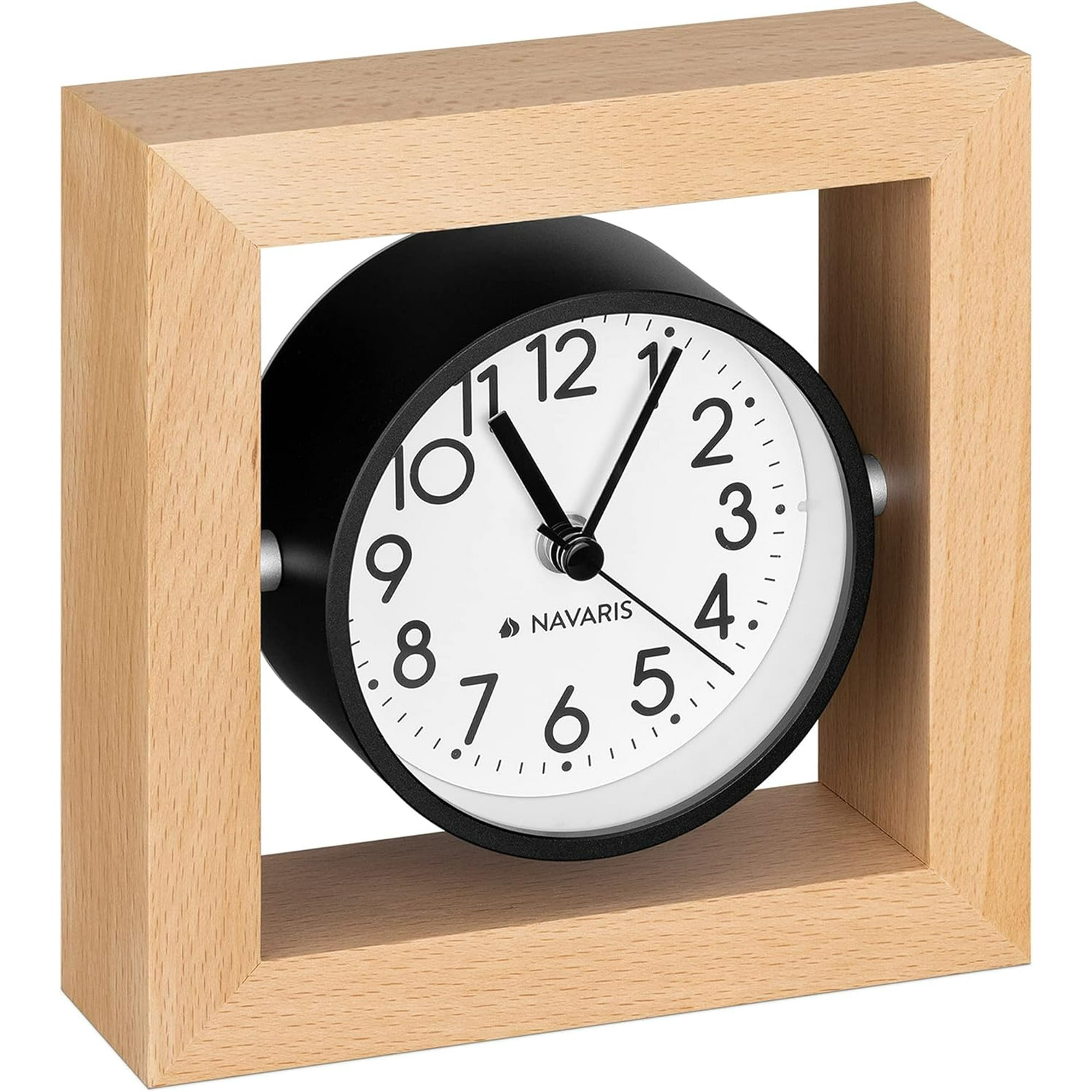 Click here for Hsmeiegadovf Navaris Analogue Wooden Clock - Squar... prices