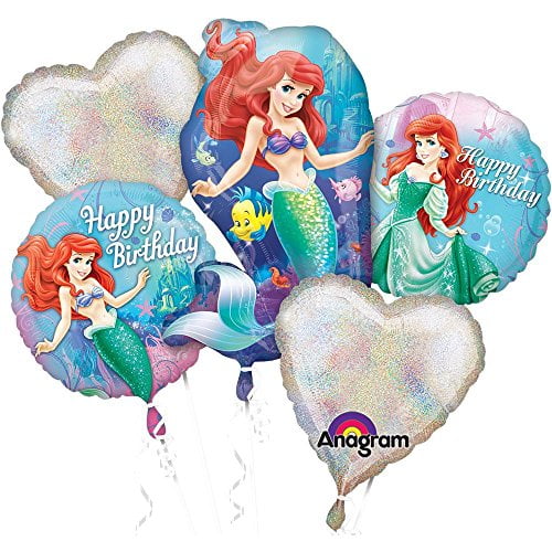 Little Mermaid Balloon Bouquet (5 Pack) - Party Supplies - Walmart.com