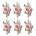6pcs Wedding Corsage Retro Simulation Rose - wedding Groom/ Man Corsage ...