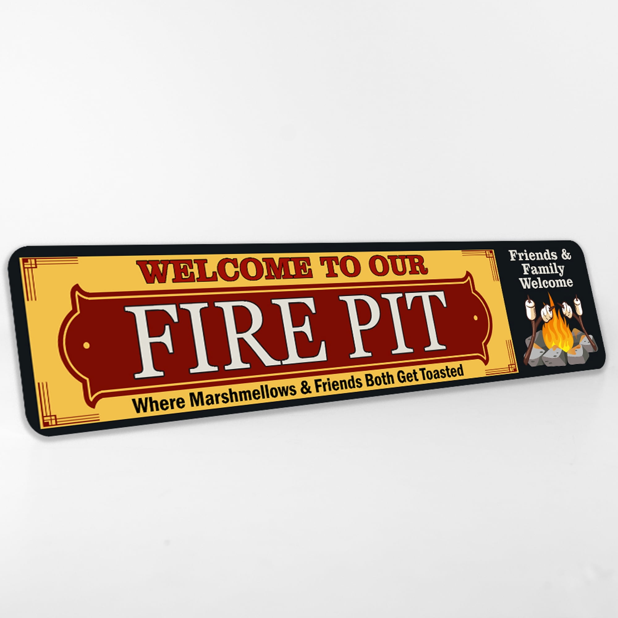 Welcome to Our Fire Pit Rustic Looking Metal Sign Décor Outdoor ...