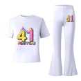 Tisuna Girl'S 2 Pieces Casual Outfits Set 41 Number Print Short Sleeve ...
