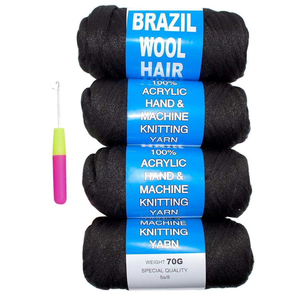 Click here for Lovever Natural Black Brazilian Wool Hair Yarn For... prices