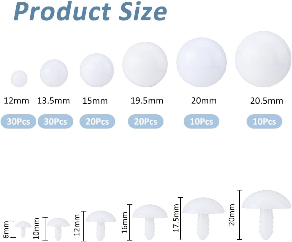 9 Mm Safety Eyes 120 Sets 9 Styles Plastic Craft Eyes, Cartoon False ...