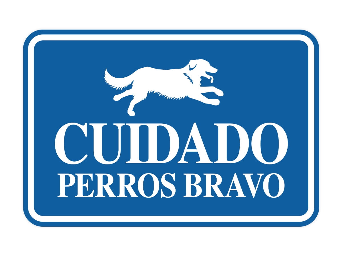 Signs ByLITA Classic Framed Cuidado Perros Bravos Graphic Spanish ...