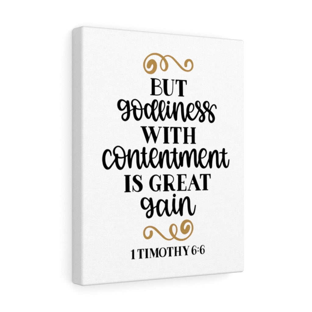 Scripture Walls Contentment 1 Timothy 6:6 Bible Verse Canvas Christian ...
