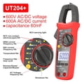 UNI-T UT204+ Digital Clamp Meter 600A True RMS Multimeter with NCV, Amp ...
