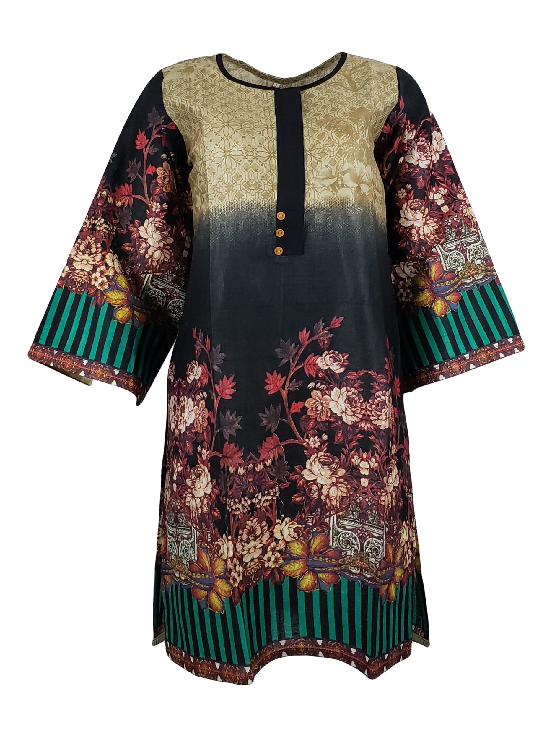 IshDeena Printed Pakistani Khadi Kurtis for Women Ready to Wear Tunic ...