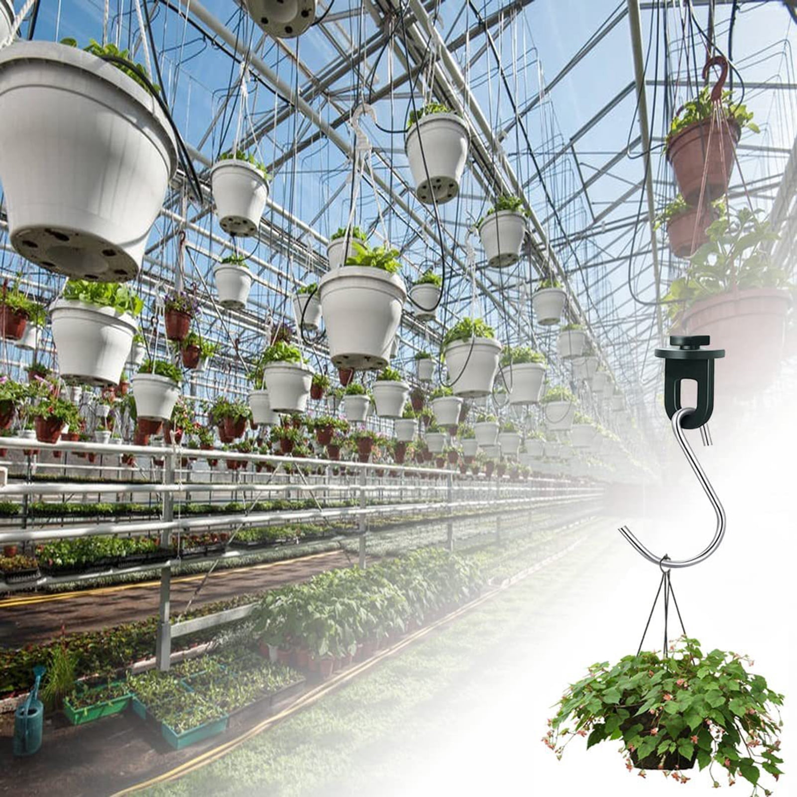 Washranp Plant Hanging Hook,Space-saving 360 Degree Rotation Plastic ...