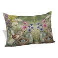 Bird Wildflowers Throw Pillow Covers, Glass Jars Bird Nest Pine ...