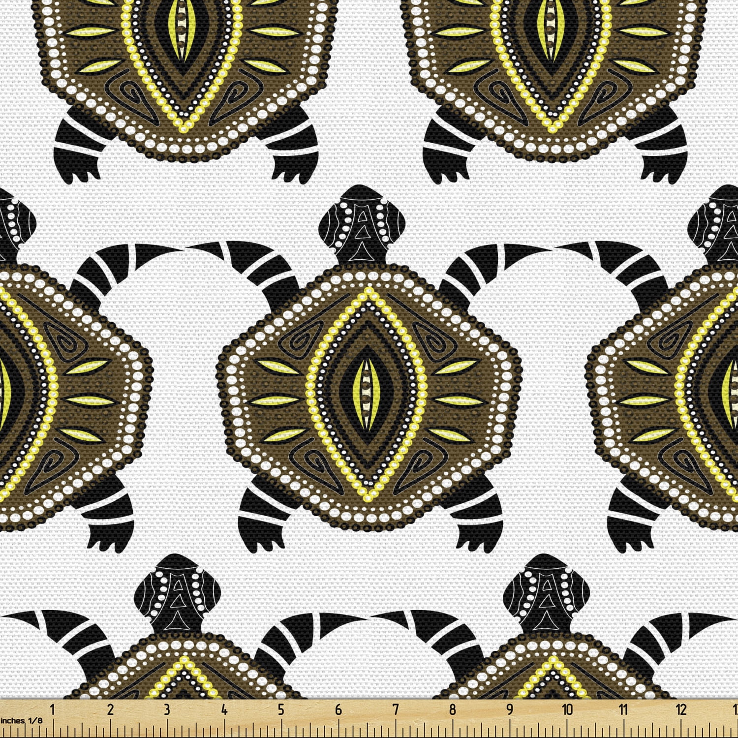 Turtle Upholstery Fabric by the Yard, Indigeonous Motifs Underwater ...