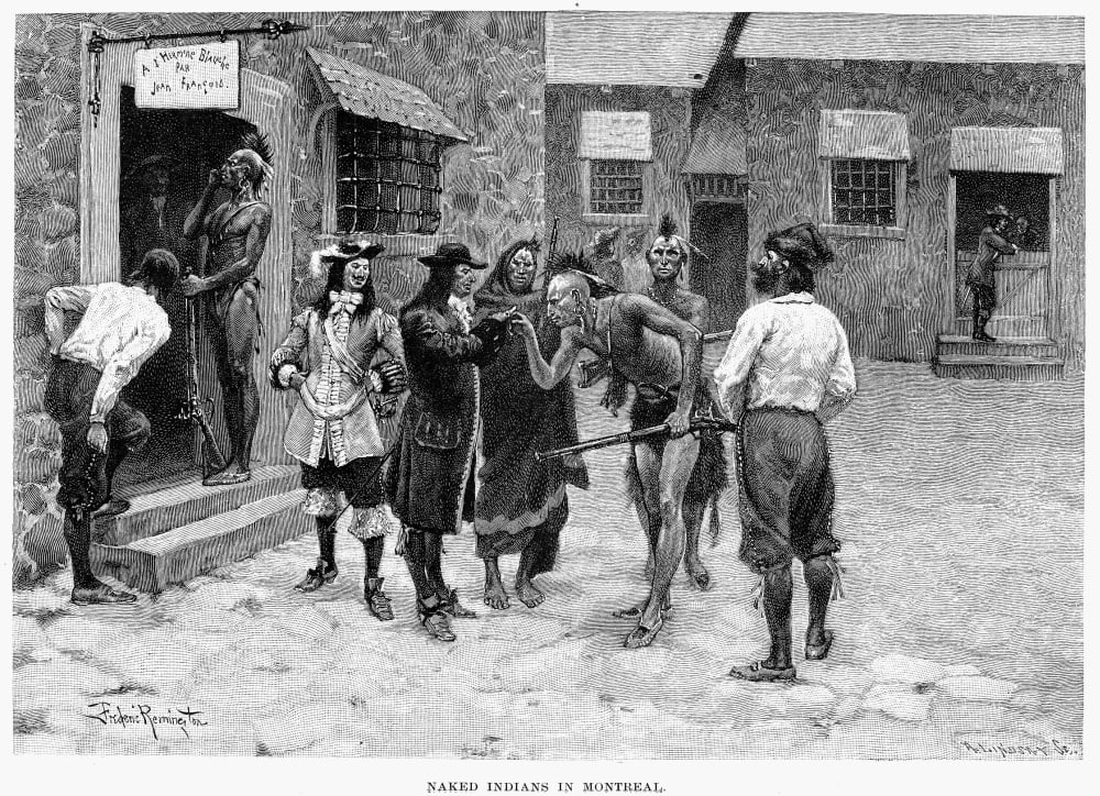 Canada: Fur Trade. /Nnative Americans And Voyageurs In 17Th Century ...