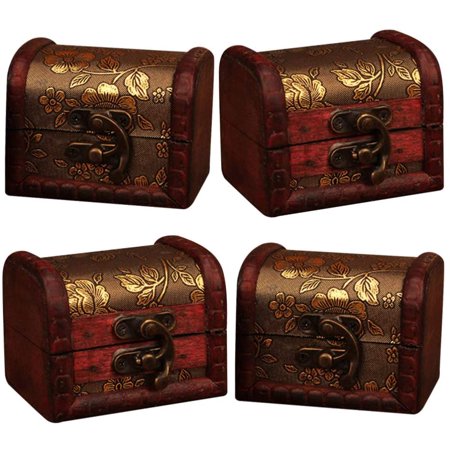 yayagoli Wooden Treasure Chest Box Vintage Storage Trunks Jewery Case ...