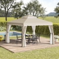 10' x 10' Outdoor Gazebo, Heavy Duty Iron Frame Patio Canopy with ...