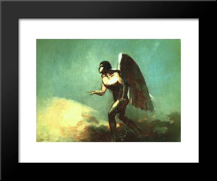 The Winged Man (The Fallen Angel) 20x24 Framed Art Print by Redon ...
