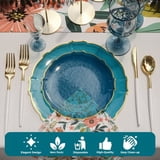 Exquisite, Wedding Plates, 40-Piece, Gold Rim, Tinted Plastic Set ...