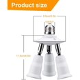 2627 adjustable socket splitter, 3-in-1 socket white bulb base adapter ...