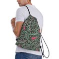 Drawstring Backpack, Paisley Pattern No.9091 Light Waterproof Sports ...