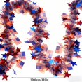 4th Of July Garland, 16.40ft 50-Light / 32.81ft 100-Light, Wool Strip ...