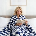 Checkered Flannel Blanket | Soft Polyester Throw • Black and White ...