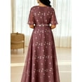 Plus Size Women Elegant Round Neck Ruffle Flare Sleeve Fitted Flowy ...