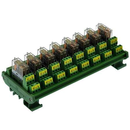 DIN Rail Mount AC/DC Control DPDT 5Amp Pluggable Power Relay Interface ...