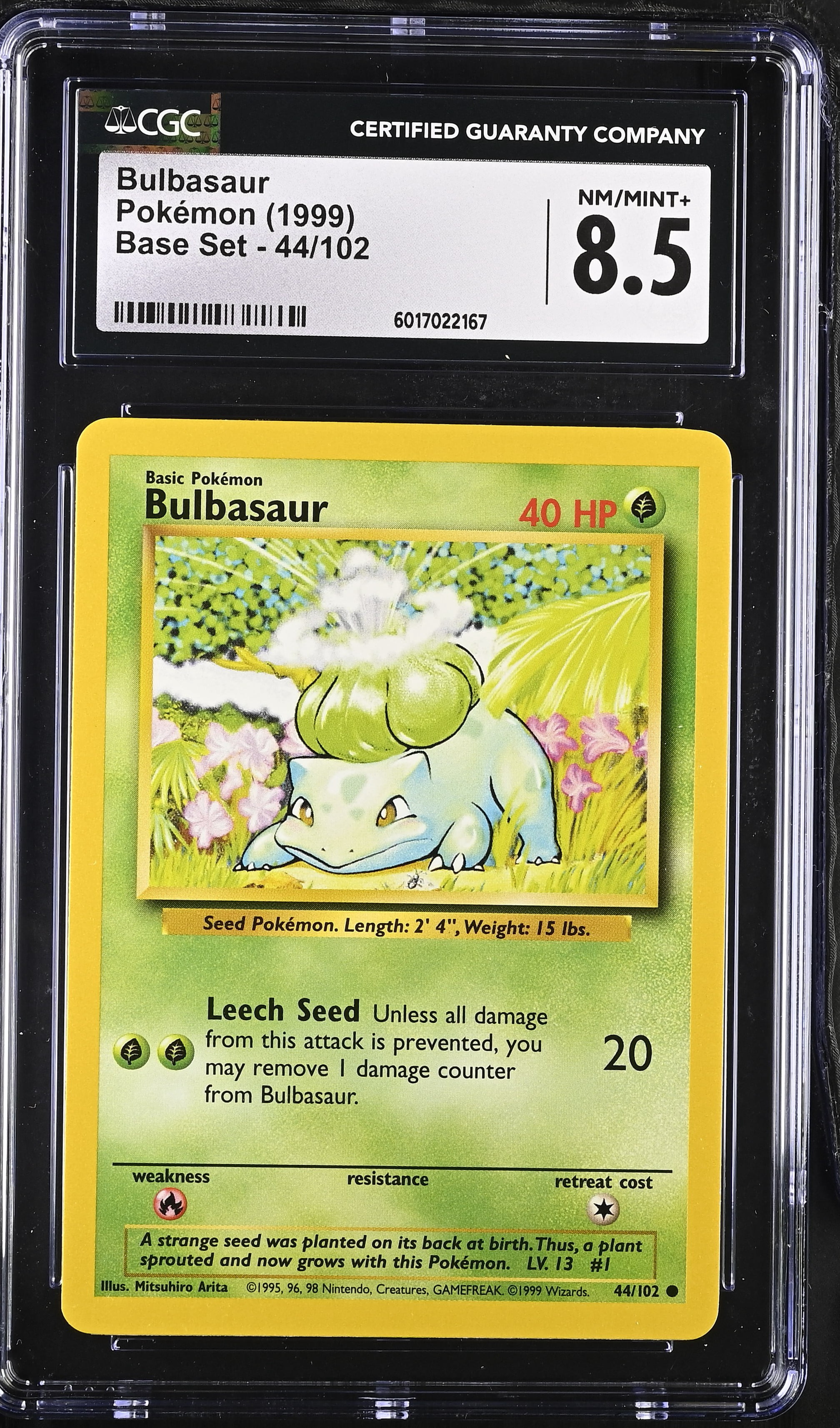 1999 Pokémon Base Set Bulbasaur CGC 8.5 #44/102 - Walmart.com