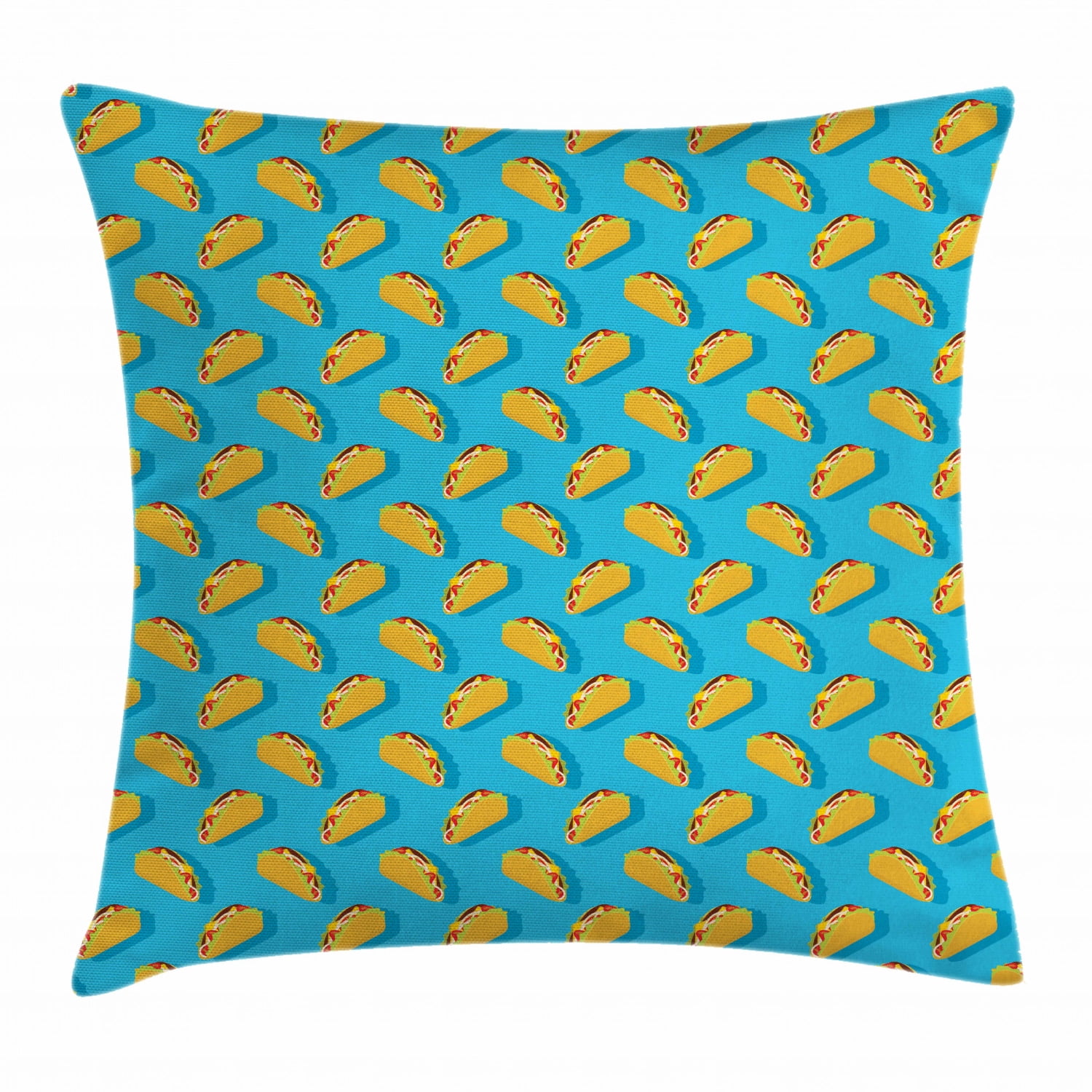 Taco Throw Pillow Cushion Cover, Menu Corn Tortilla with Veggies and ...