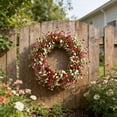 2026 Spring Artificial Camellia Wreath, Plastic Flower Wreath for Home ...