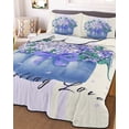 90x96in Quilt Bedding Set, Watercolor Hydrangea Flower in Vase ...