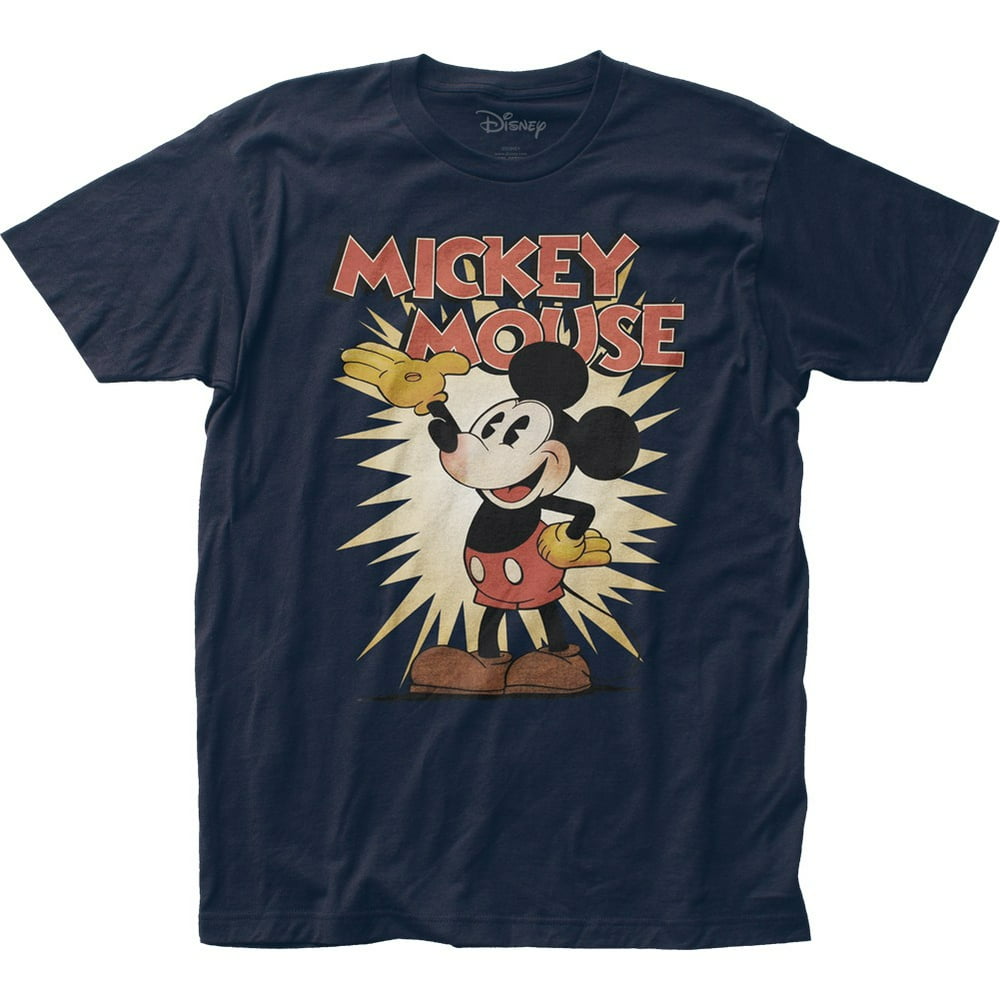 Disney - Mickey Mouse Men's Navy Blue Vintage T-Shirt-Medium - Walmart ...