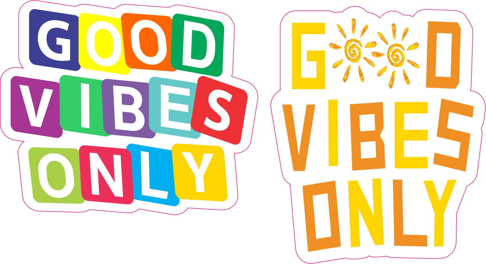 StickerTalk Good Vibes Only Vinyl Stickers, 1 sheet of 2 stickers, 1 ...