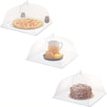 of 3 White Food Covers for Picnics, Collapsible Vegetable Protectors ...