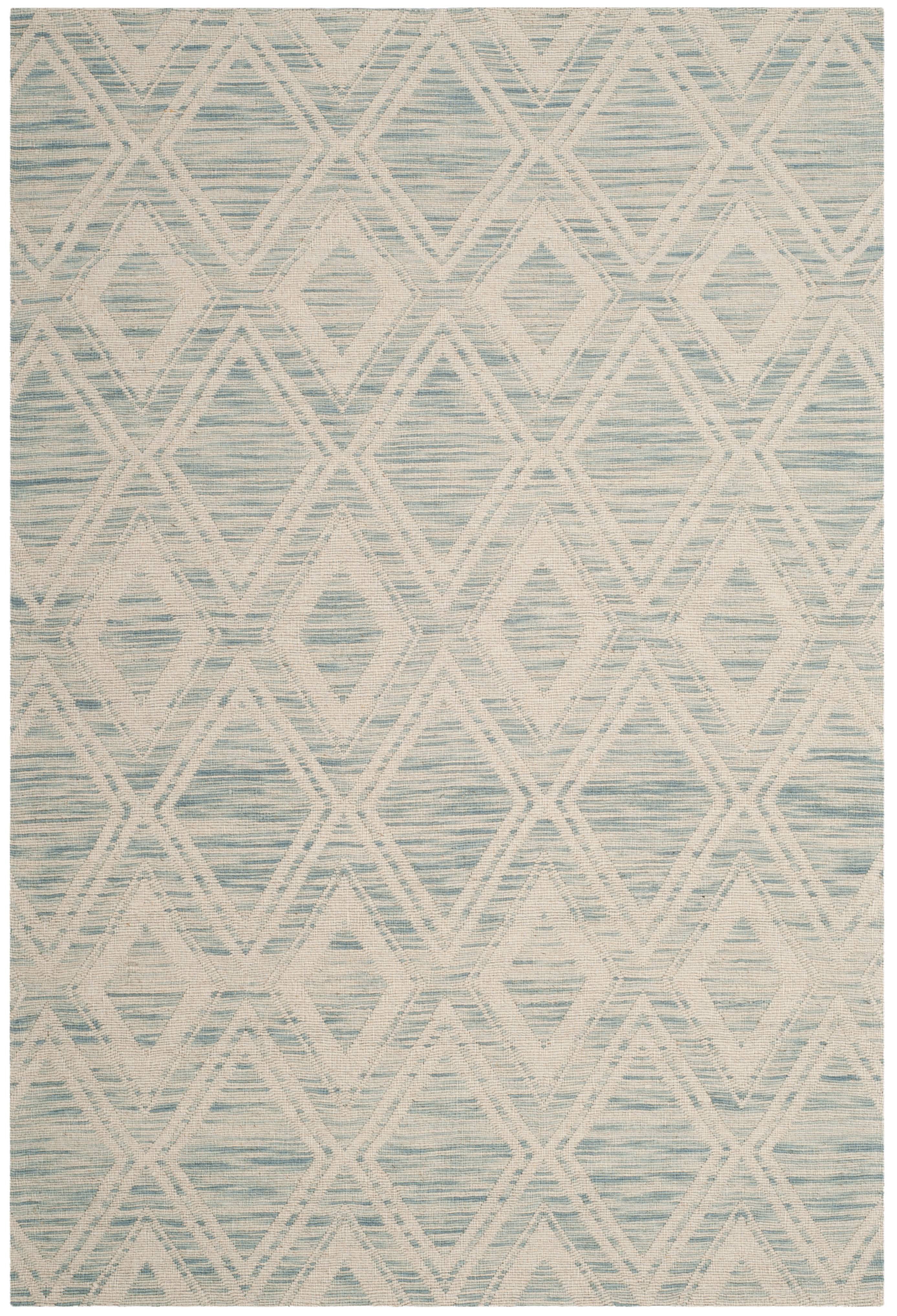 SAFAVIEH Marbella Alicia Geometric Diamonds Wool Area Rug, Light Blue ...