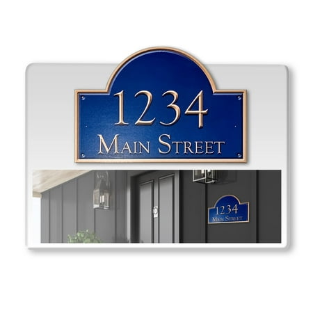 Curb-N-Sign Address Number Sign, Super Reflective House Number Plaque ...